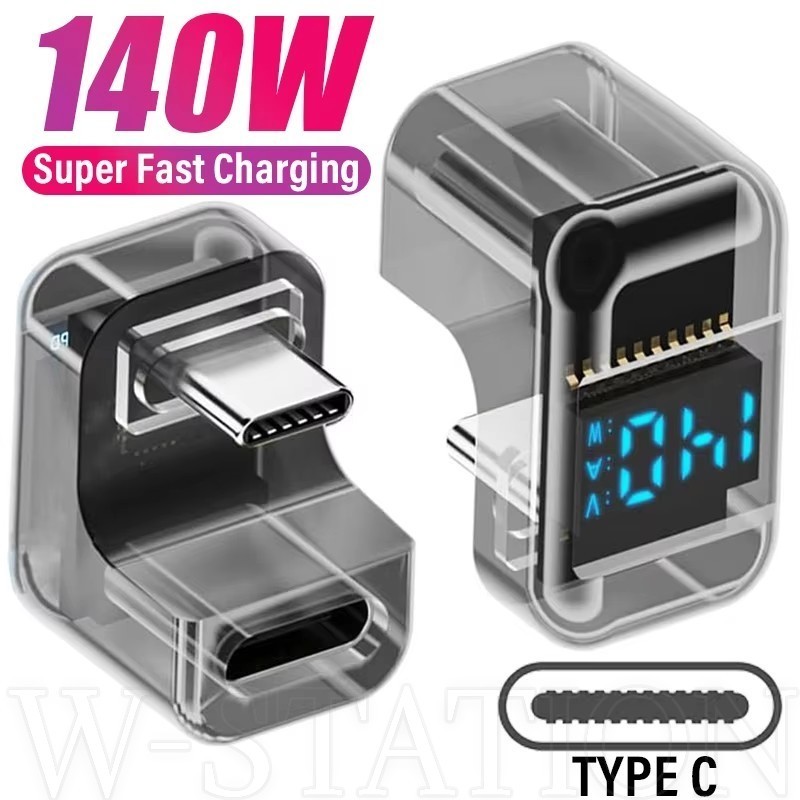 140W 40Gbps High-Speed USB C Adapter - 180 Degree Elbow Connectors ...