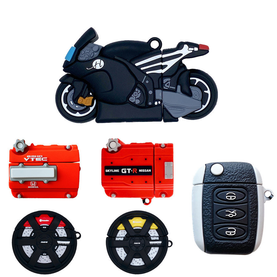 Car Key Wheel Motorcycle Engine Case For Apple Airpods 4 3 2 Generation ...