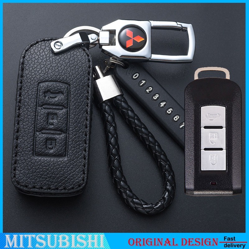 Mitsubishi Car Key cover key Holder Leather Remote Fob Case ready stock ...