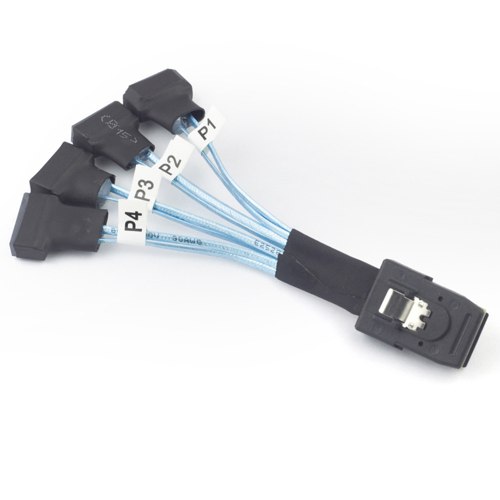 JMT MINI SAS 8087 To SLIM SAS 8654 4X SATA 7P Male / Female Server High ...