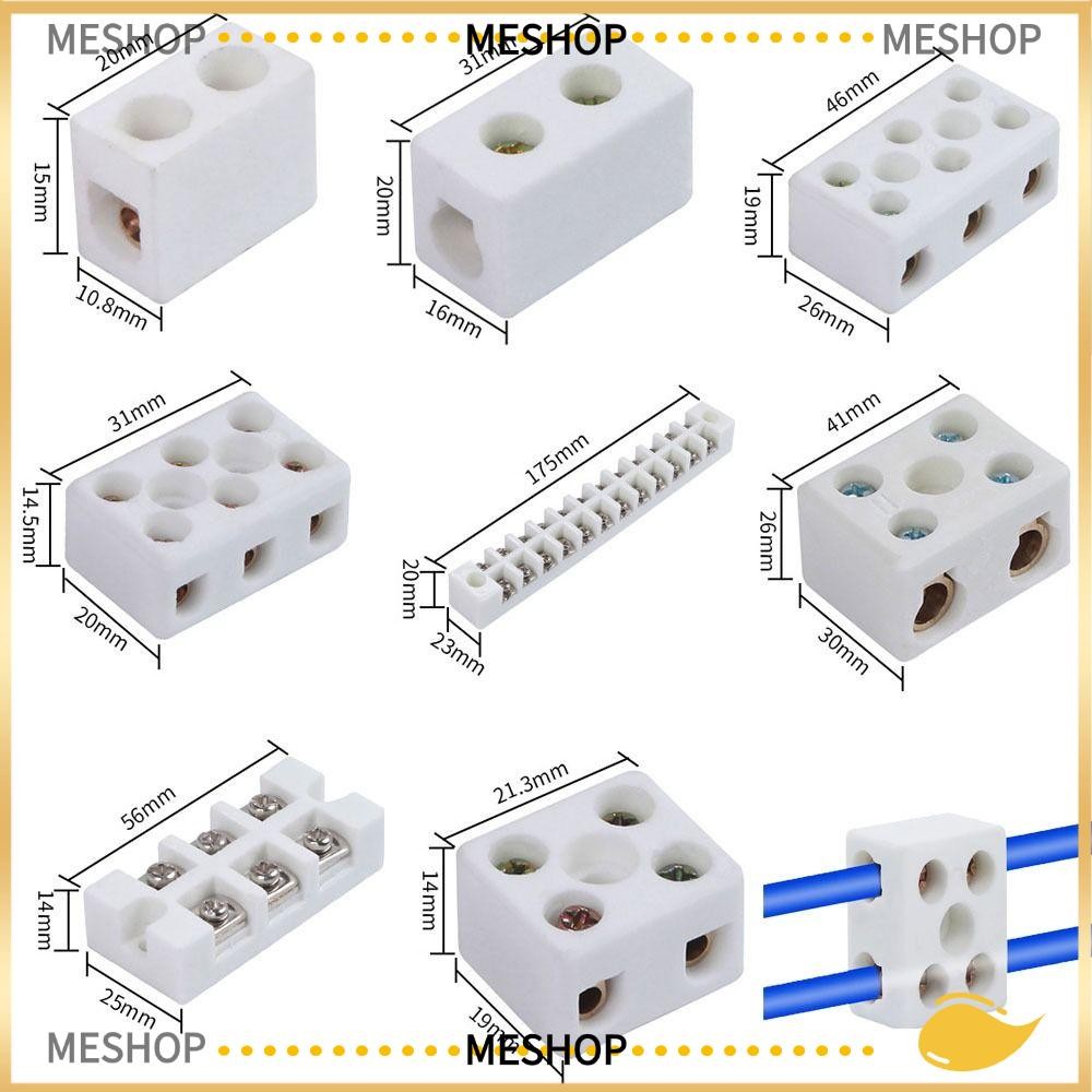 ME Ceramic Wiring Terminal Block, 1 In 1 Out Electrical Screw Wire ...
