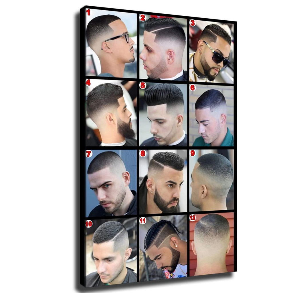 Popular Poster Barber Shop Salon Haircuts Men Infographics Mens ...