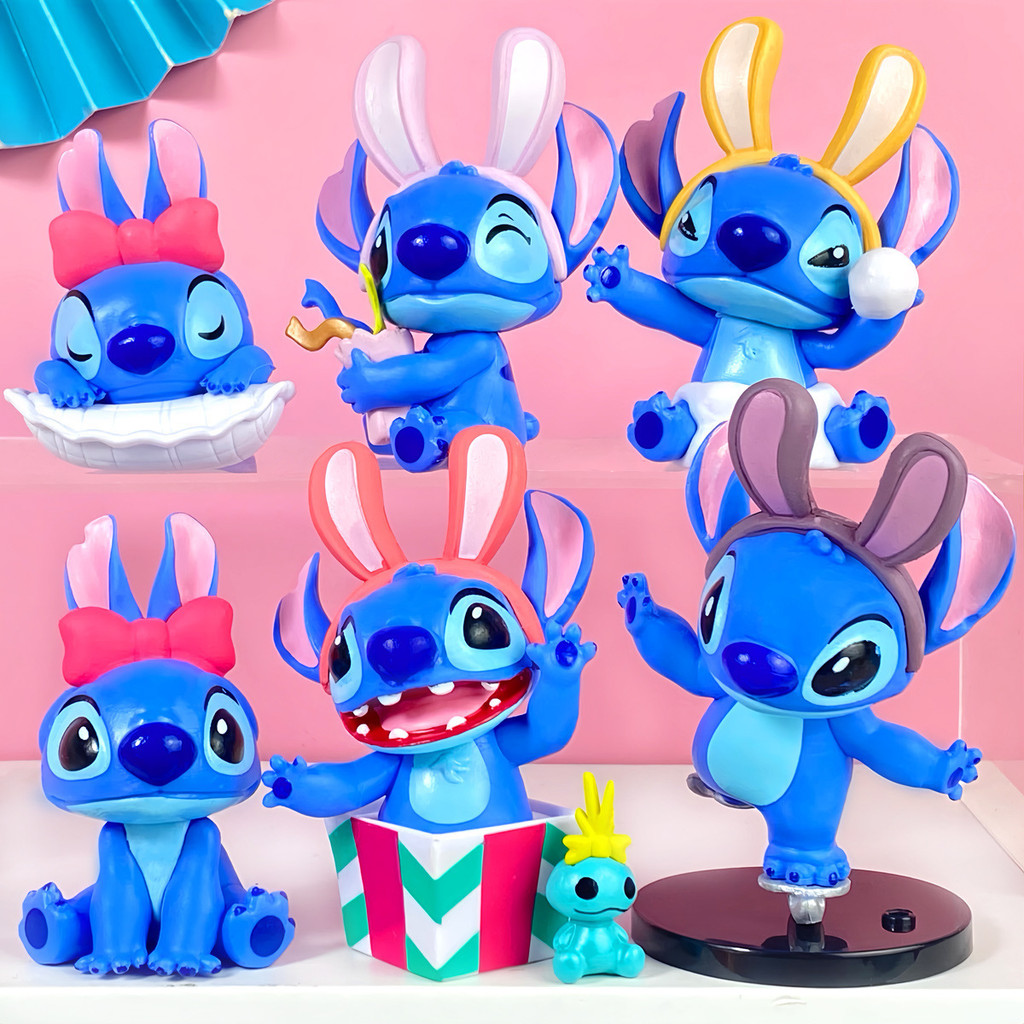 PVC Stitch Figure Blind Box Lilo & Stitch Toy Figures Capsule Machine ...