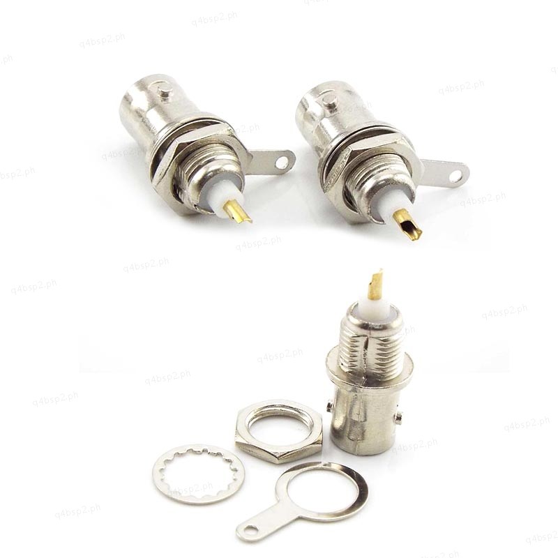 BNC Female Socket Solder Connector Chassis Panel Mount Coaxial Cable ...
