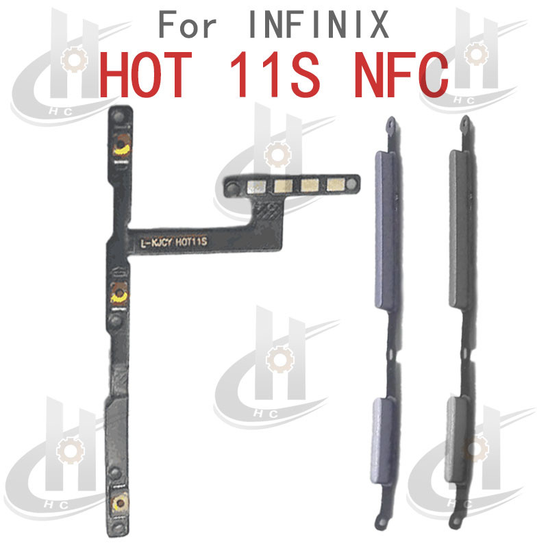 For INFINIX Hot 11S NFC Power Volume Side Button Flex Cable Keys button on off volume up and ...