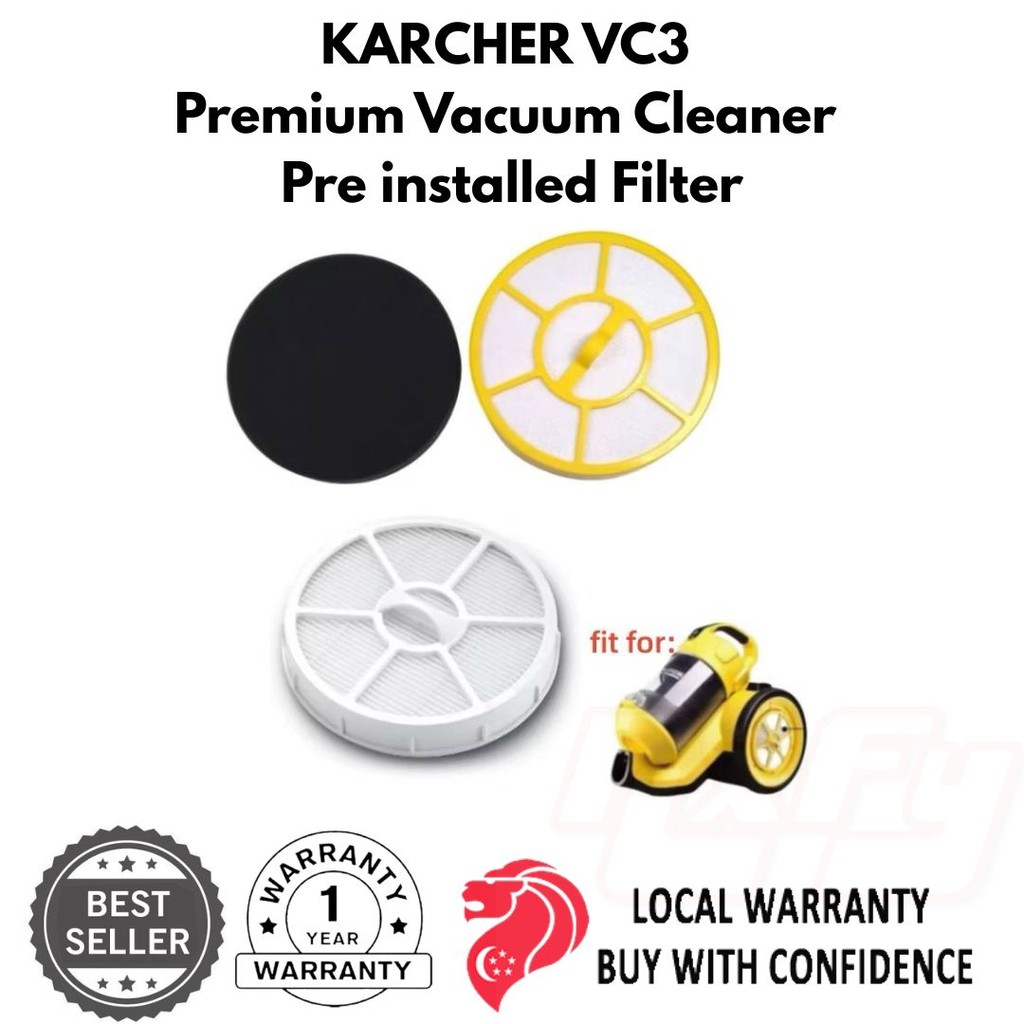 KARCHER VC3 Premium Vacuum Cleaner Pre installed filter element filter ...