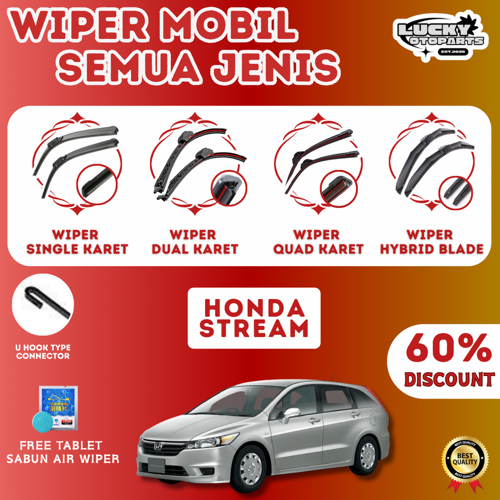 Car Wipers - Honda Stream Cars - Pair (1 Set) Right and Left Model ...
