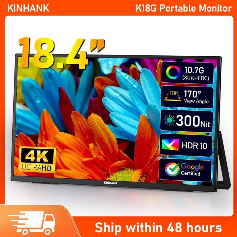 Kinhank 18.4" 4K 60HZ Portable Monitor K18G with Google TV HDR10 IPS ...