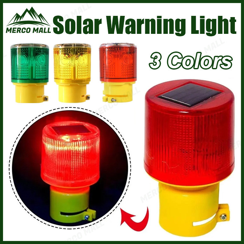 Waterproof LED Solar Warning Light Traffic Blinker Cones Beacon ...