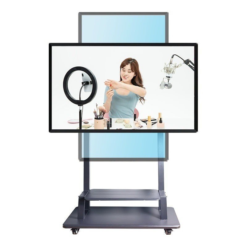 TV Floor Stand Movable Rack Monitor Stand Live Streaming Screen Stand ...