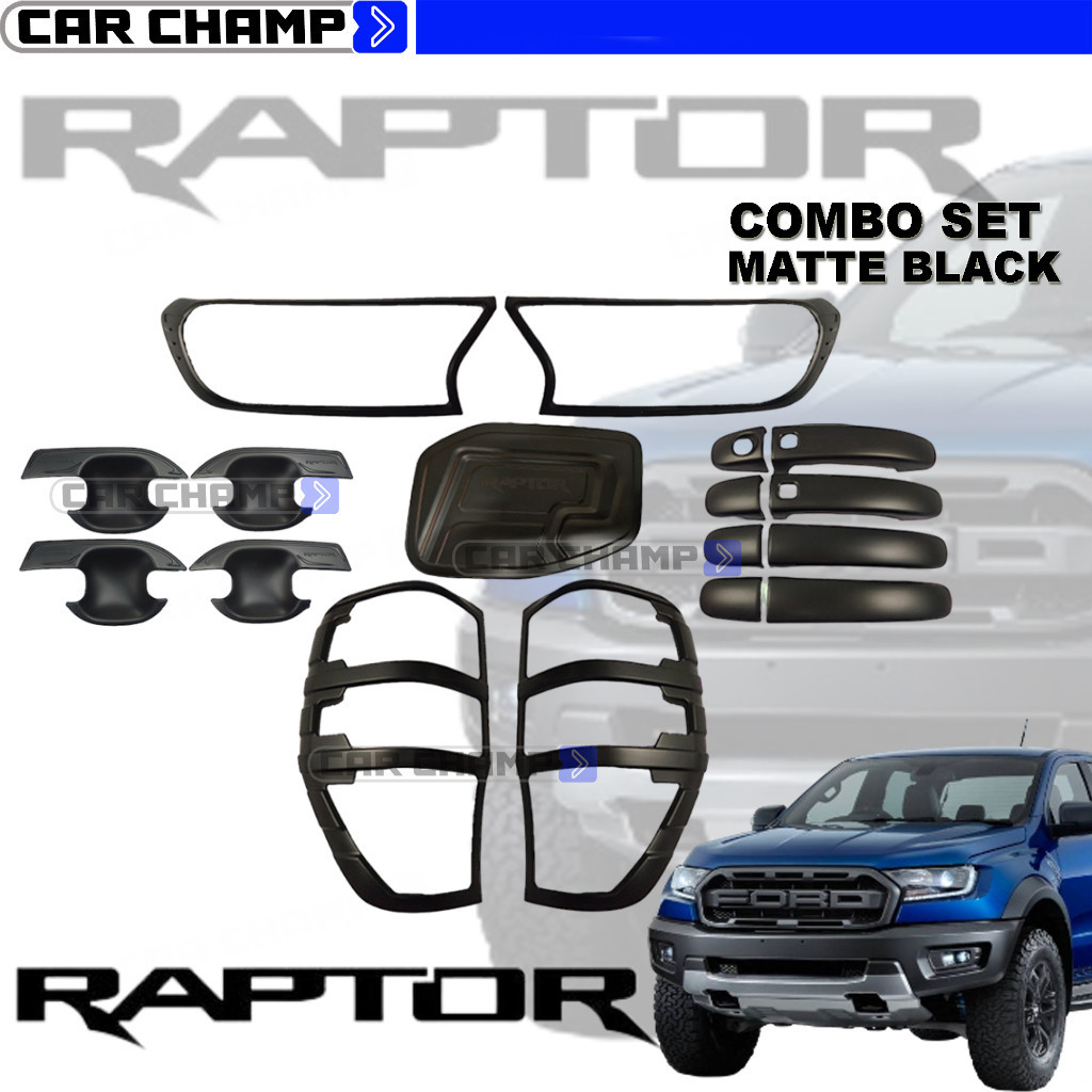 Ford Ranger RAPTOR 2018 to 2022 Garnish Combo set cover matte black ED ...