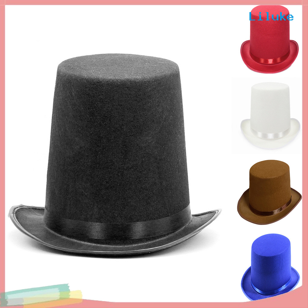 [LK] High Top Hat Magician High Hat British Black Jazz Topper Hat Male ...