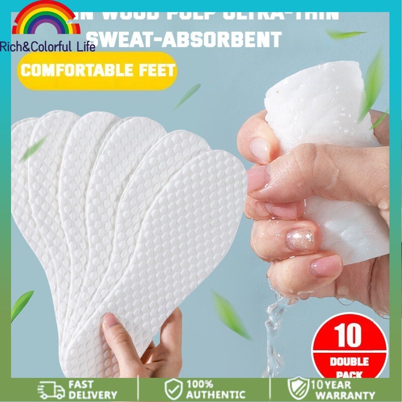 10Pair Disposable Insoles Nature Wood Pulp Insoles Men Women Thin ...