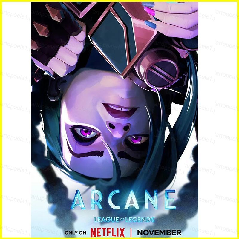 BX Arcane 2 League of Legends poster Jinx Jayce wall sticker 30cm ...