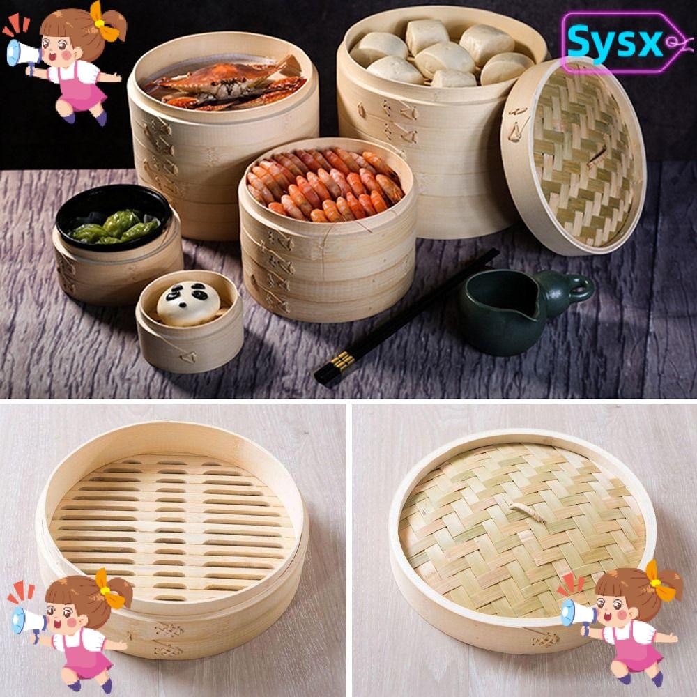SYSX Bamboo Steamer, Chinese Steamer Dimsum Cooking Dumpling Steamers ...