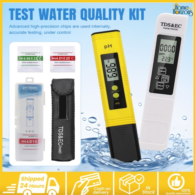 Portable PH meter + digital LCD water purity TDS EC meter water quality ...