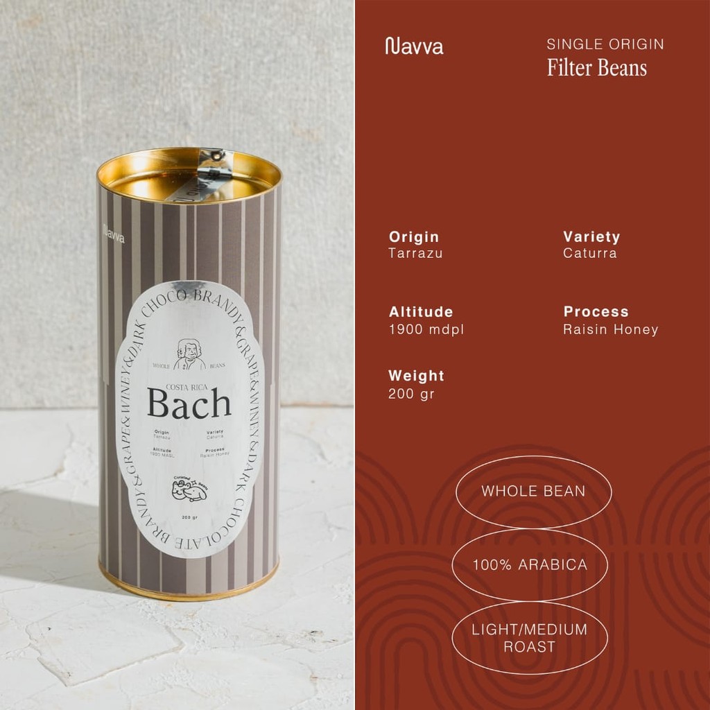 200 gr Filter Beans Arabica Manual Brew Costa Rica Bach / V60 Arabica ...