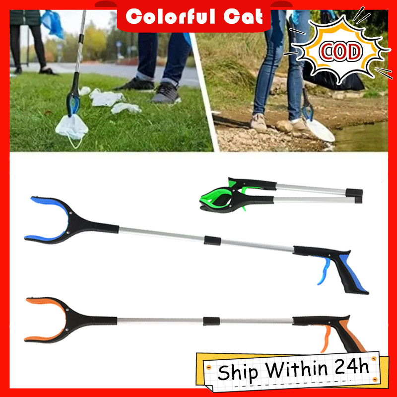 Hand Extendable Litter Reachers Picker Foldable Garden Leaves Grabber ...