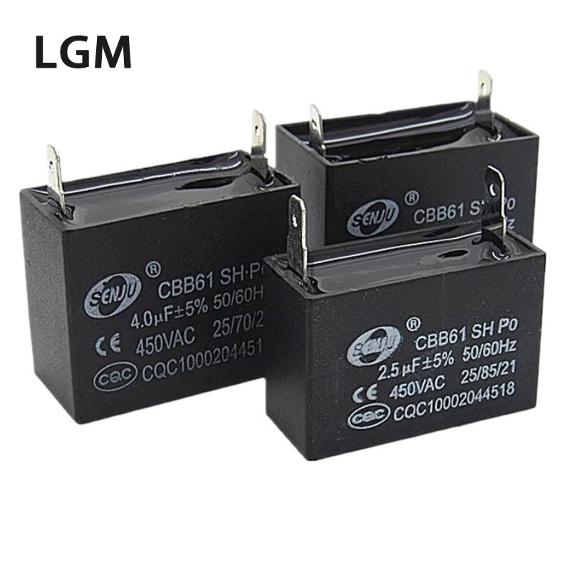 CBB61 Air Conditioner External Fan Start Capacitor 450V 1UF 1.5UF 2UF ...