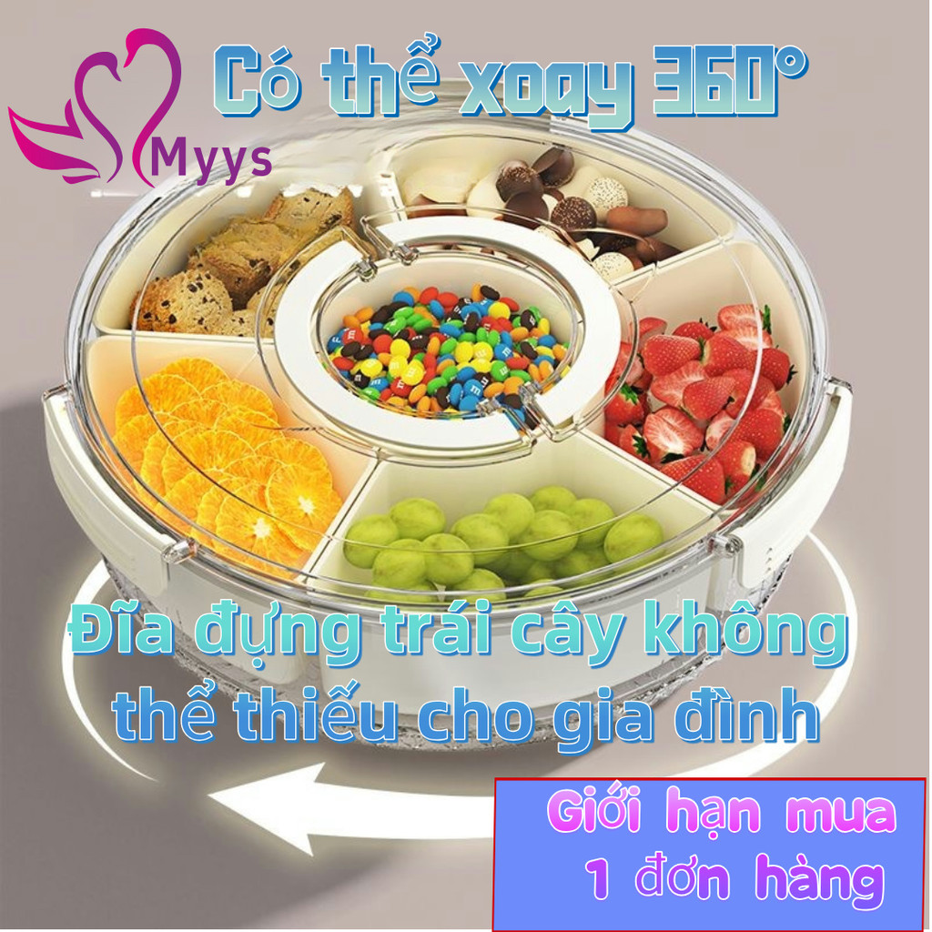 Plastic food tray, candy tray CNY, round Can rotate Can store snacks ...