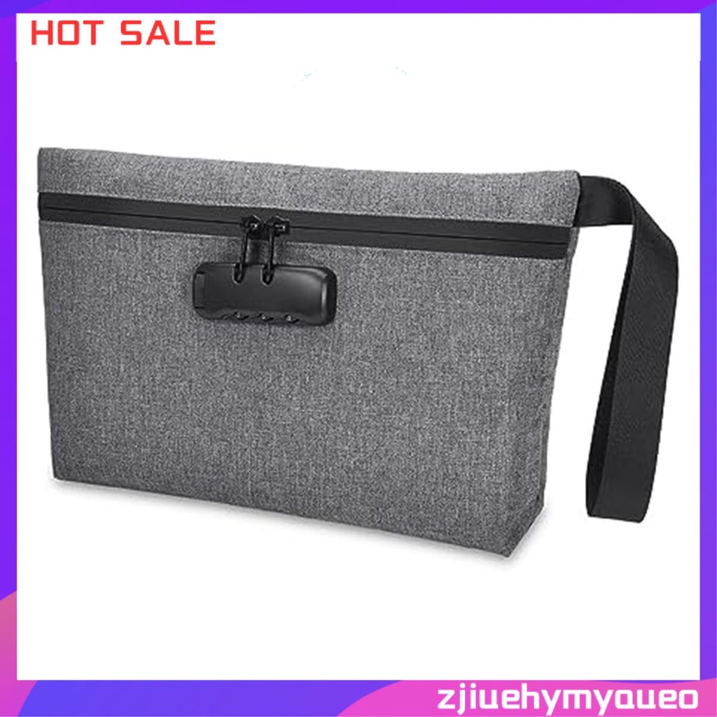 Money Bag with Lock, Lockable Cash Bag, Waterproof Bank Bag with Zipper ...