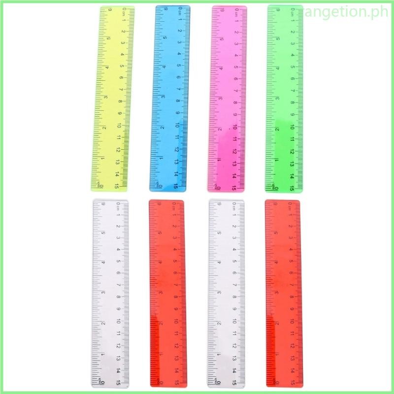 RAN 8 Pack Colorful Transparent Ruler Plastic Rulers Metric Bulk Rulers ...
