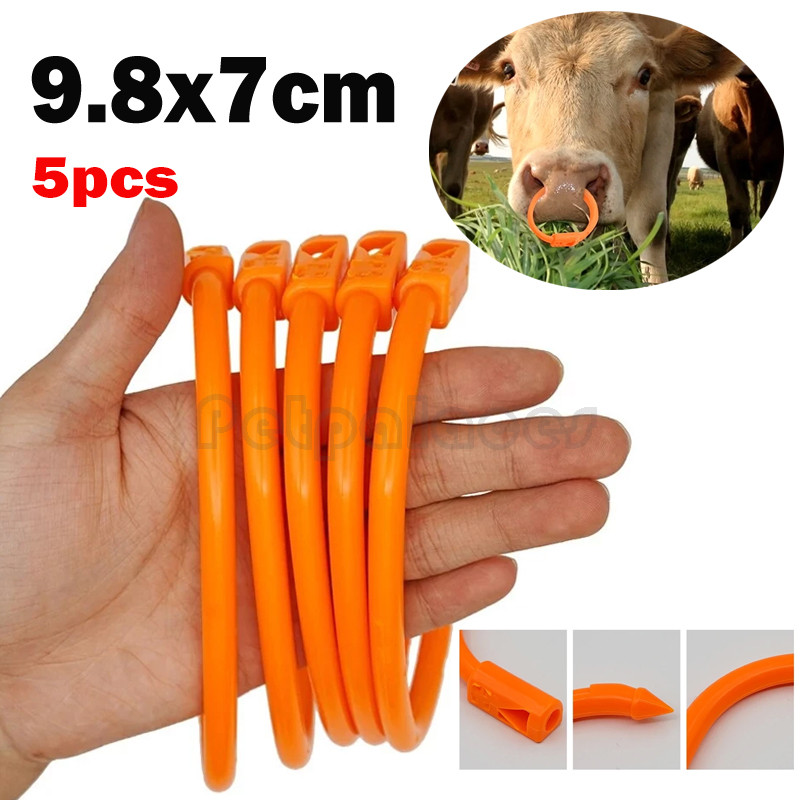 5PCS Plastic Bull Big Cattle Nose Ring Cow Nose Large Circle Clip Ring ...