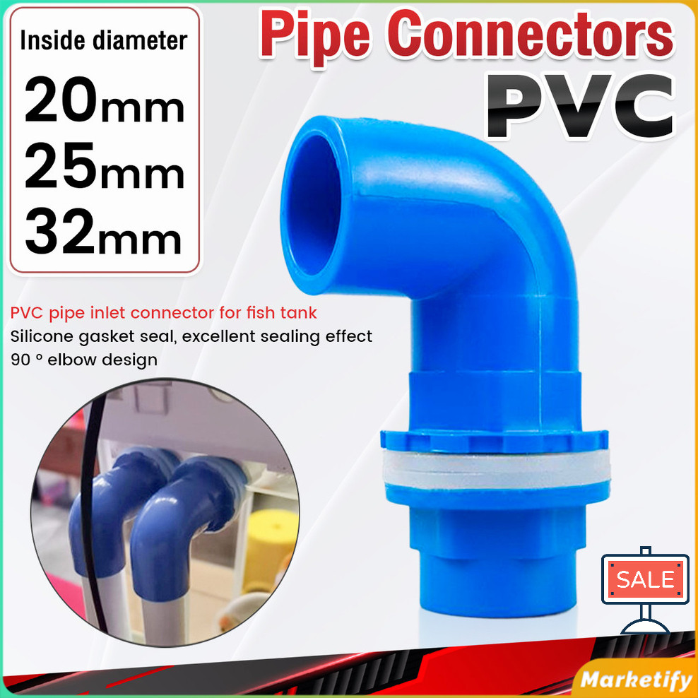 MK PVC Pipe Connectors Fish Tank Drain Joints Irrigation Tube 90 Degree Elbow Connector | Shopee ...
