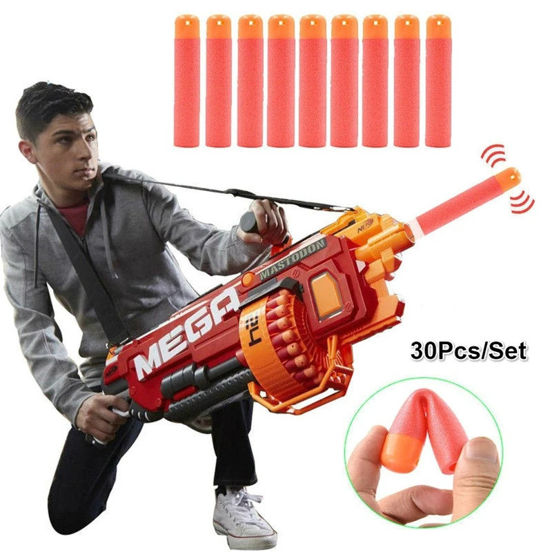 30Pcs Mega for Nerf 9.5cm Red Sniper Rifle Darts Bullets Mega Foam ...