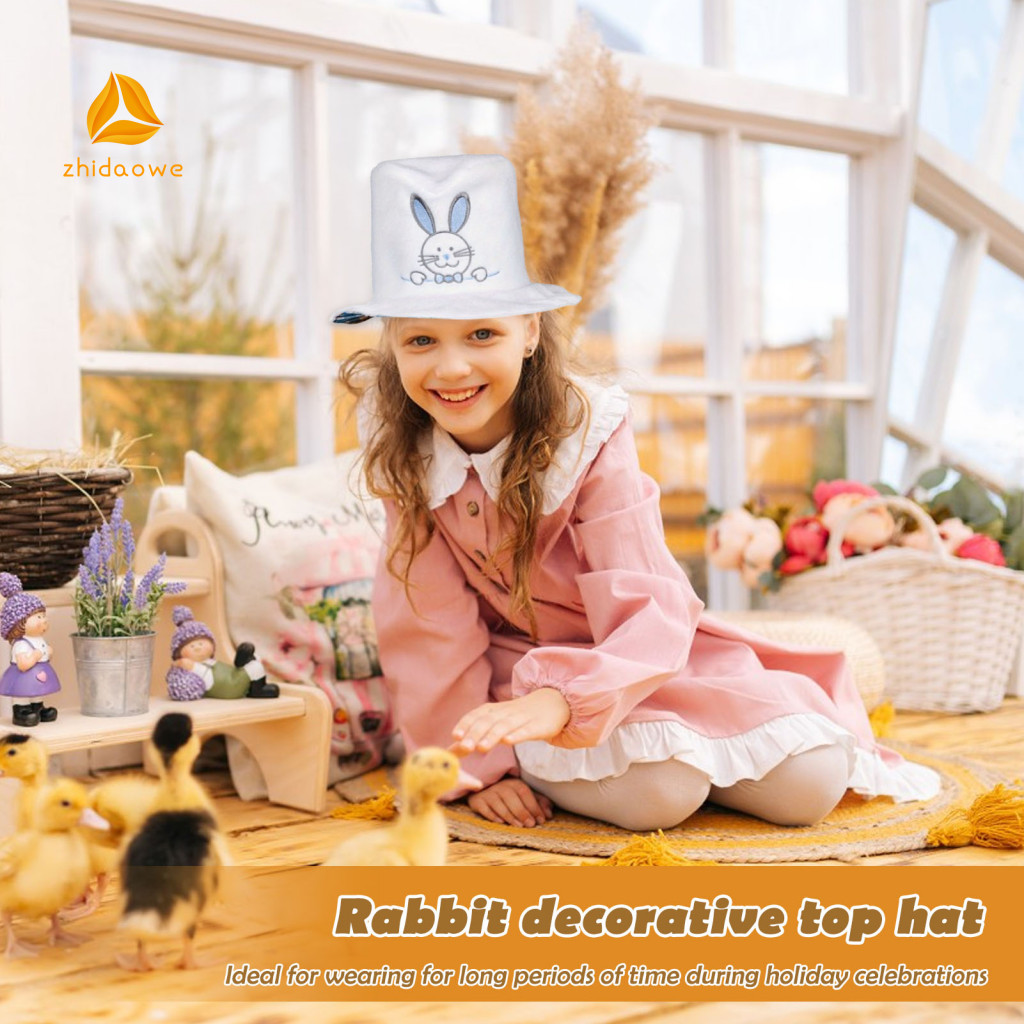 zhidaowe Easter Party Decorations Velvet Easter Bunny Top Hat for ...