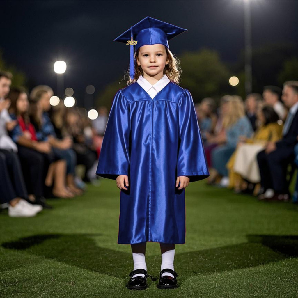 smiles| Academic Dress with Tassel Graduation Cap and Gown Set Kids ...