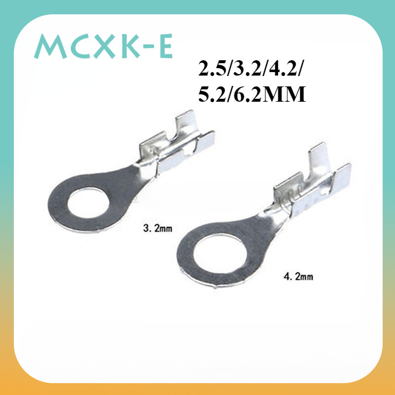 50Pcs 3.2mm 4.2mm2.5mm 5.2mm 6.2mm Non-insulated Ring Cable Lugs ...
