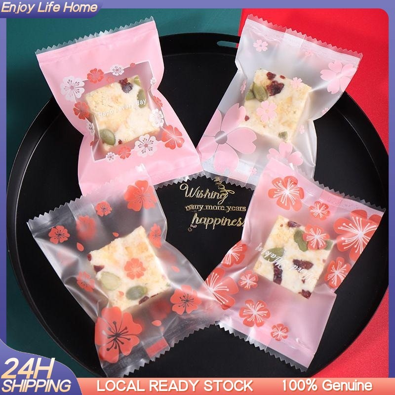 100pcs Cookie Bag Pastry Wrapper Candy Cookie Christmas Gift Bag Party ...