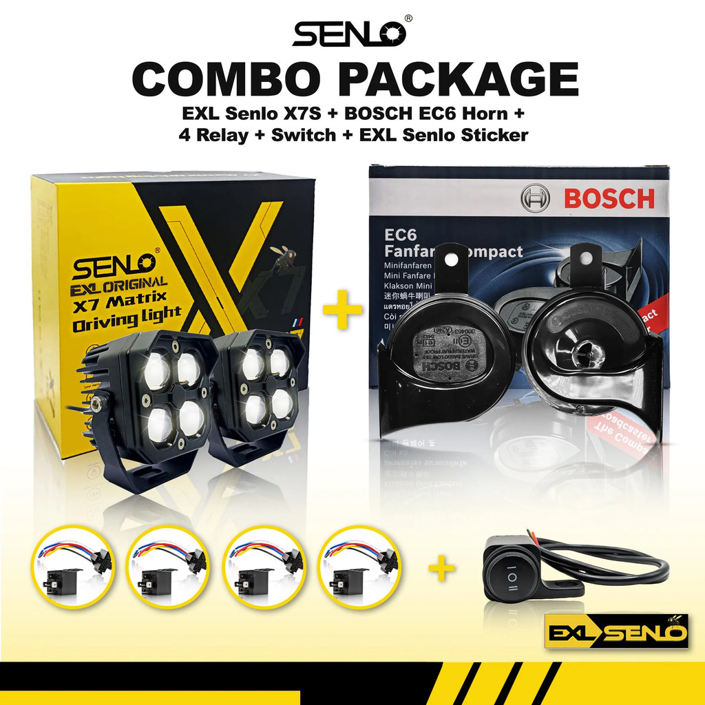 COMBO PACKAGE - ORIGINAL SENLO X7S MATRIX DRIVING LIGHT V2 + BOSCH EC6 ...