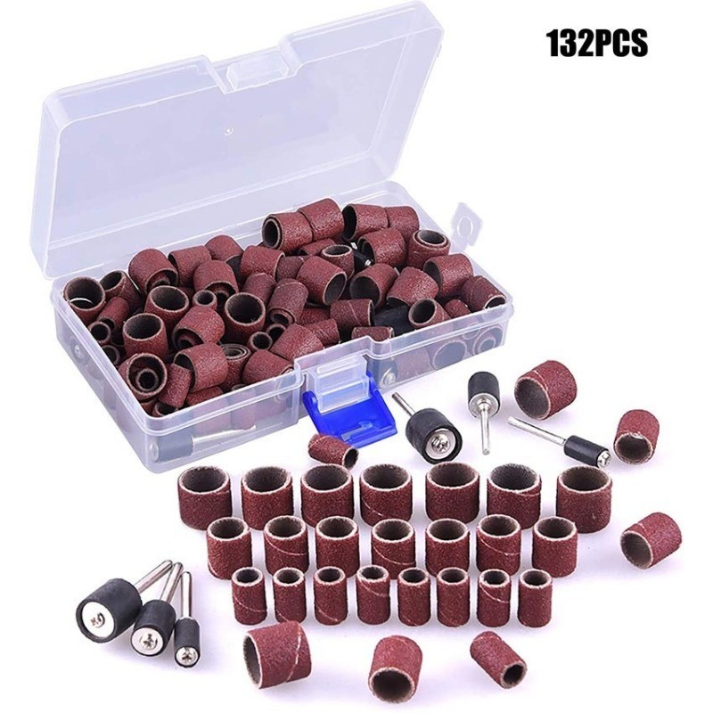 132 PCS Drum Sander Kit With Sanding Bands Mandrel Bits For Dremel ...