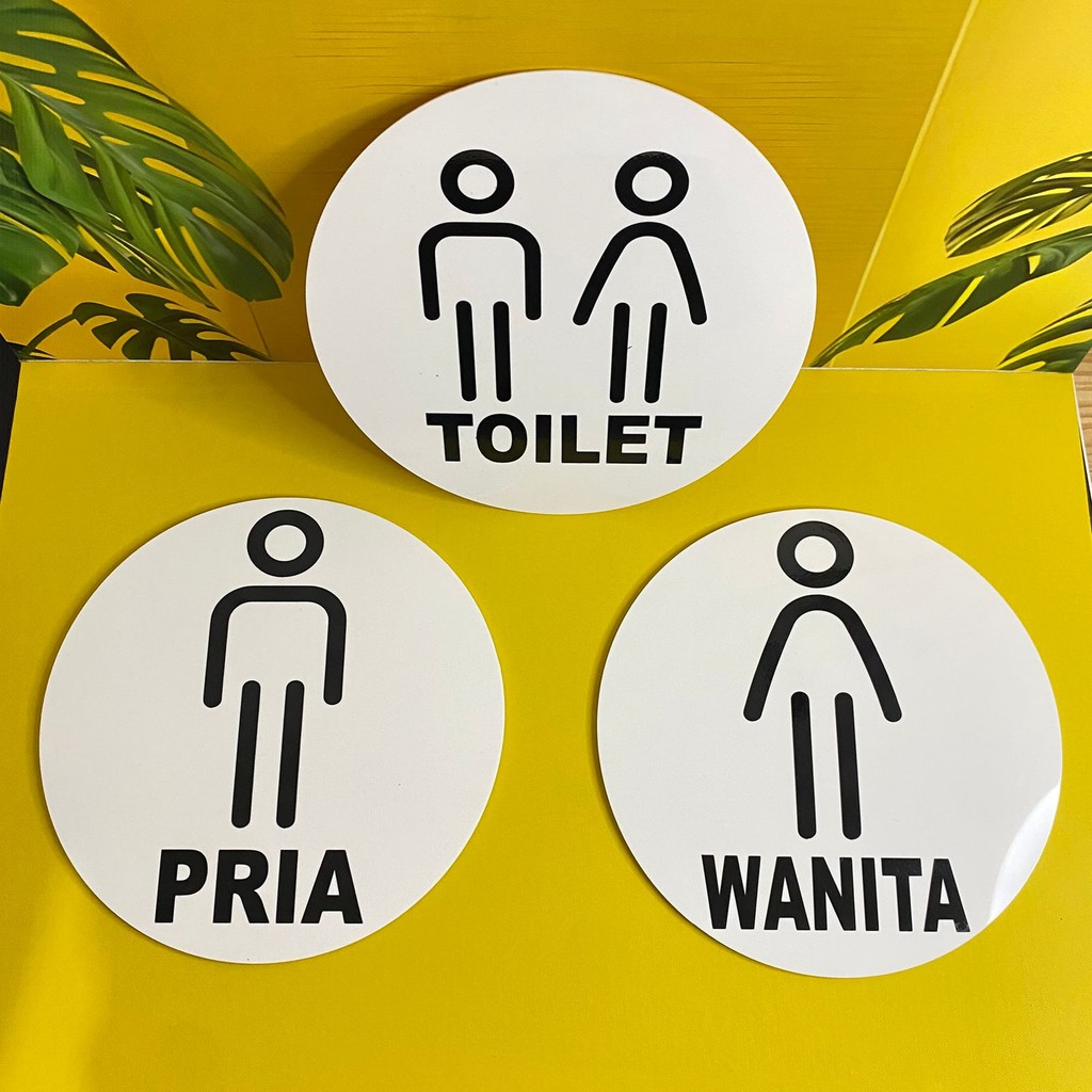 YA Acrylic Toilet Sign / White round Acrylic Toilet Sign | Shopee ...