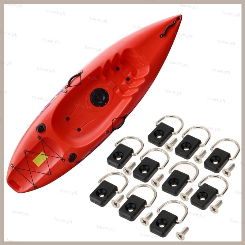 TO Stainless Lashing Rings Kayaking Kayak Fishing Rigging D Buckle Tie ...