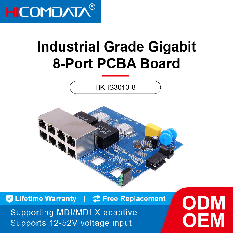 HICOMDATA Industrial-Grade Gigabit 8-Port Switch PCBA (1x9 Optical ...