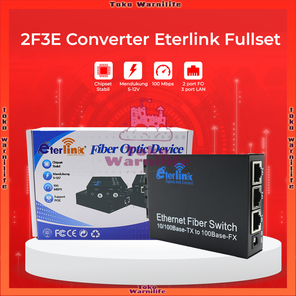 2 SC Port 3 RJ45 Port Single Mode 100Mbps Switch Ethernet Converter ...