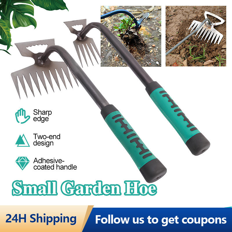 2 in 1 Dual-purpose Hoe11 Teeth Manganese Steel Garden Weeder Garden ...