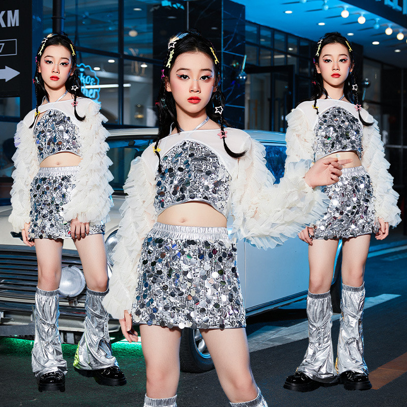 Children Street Dance Costumes Girls Stage Catwalk Costumes Jazz Dance ...