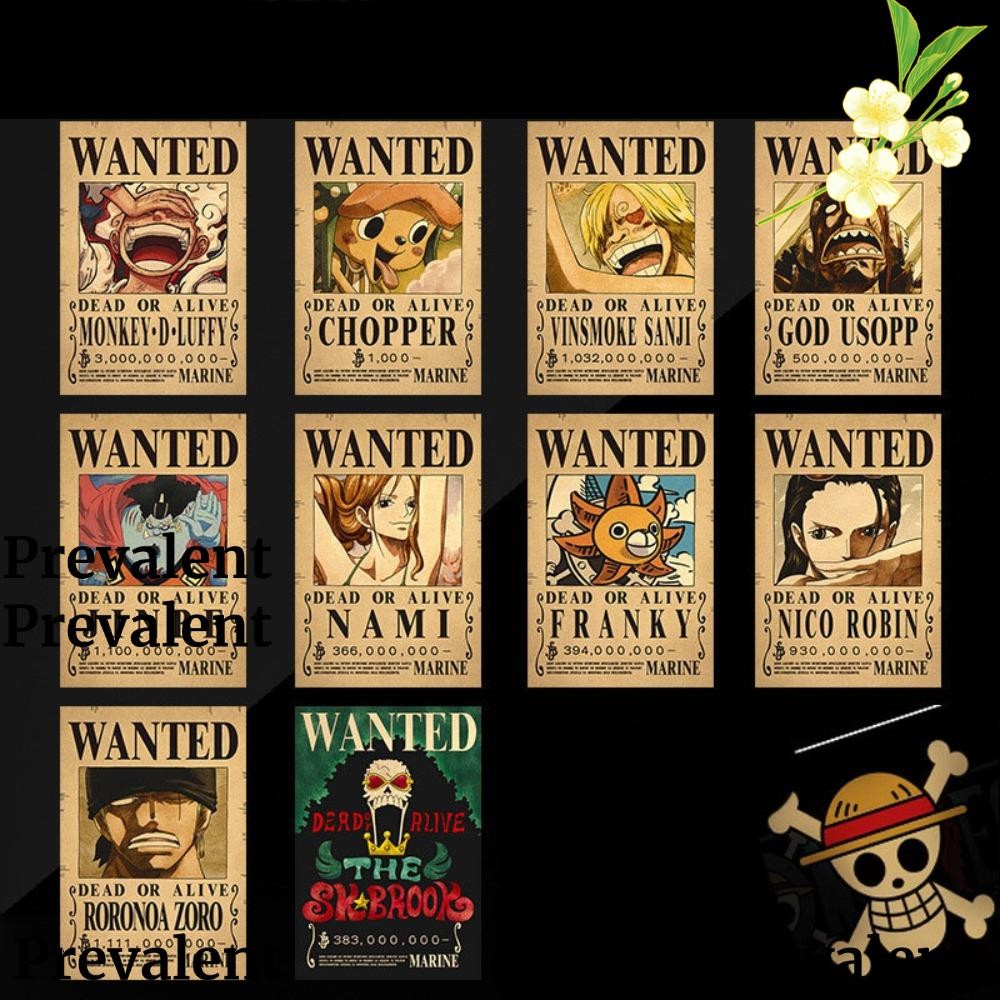 PREVA One Piece Posters, Kraft Paper Straw Hat Series Wall Paper ...