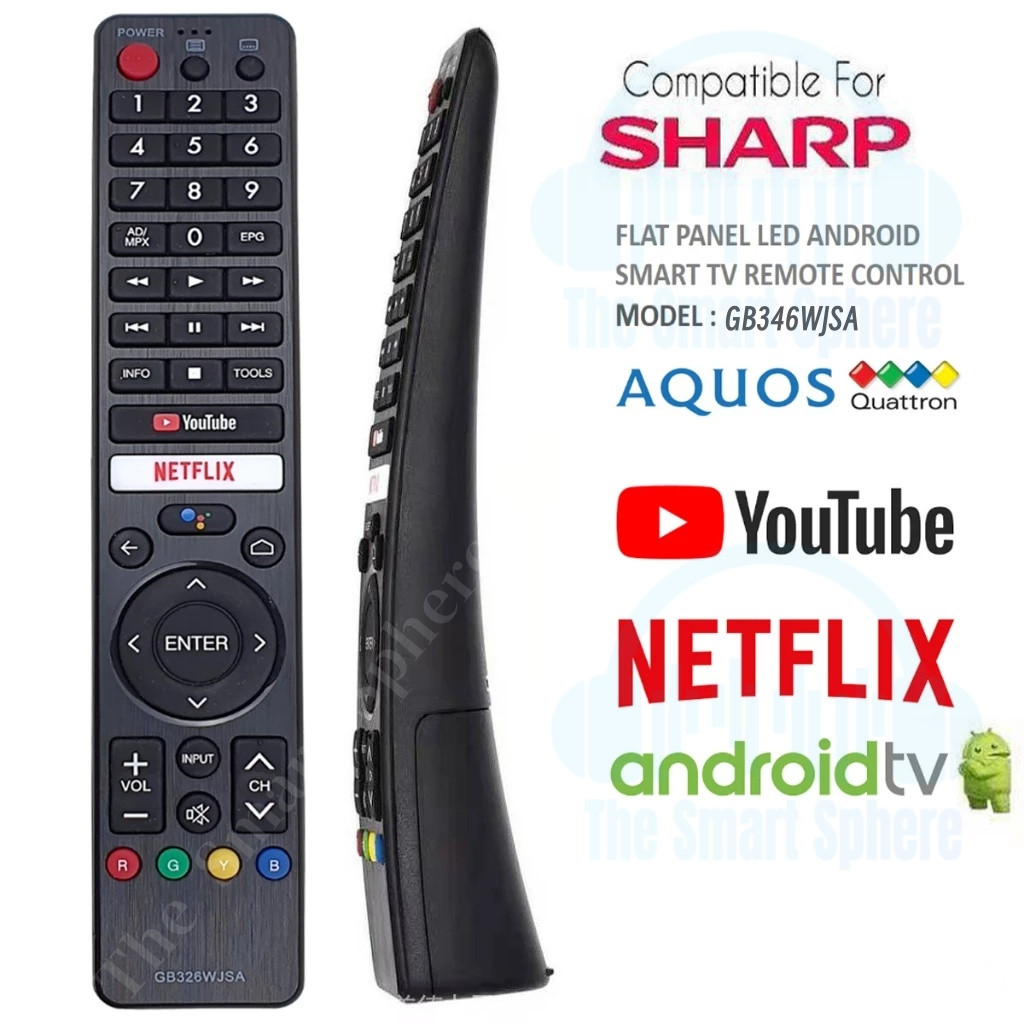 Remote Control GB346WJSA for Sharp Youtube Netflix LED/Android Smart TV,without voice Remote ...