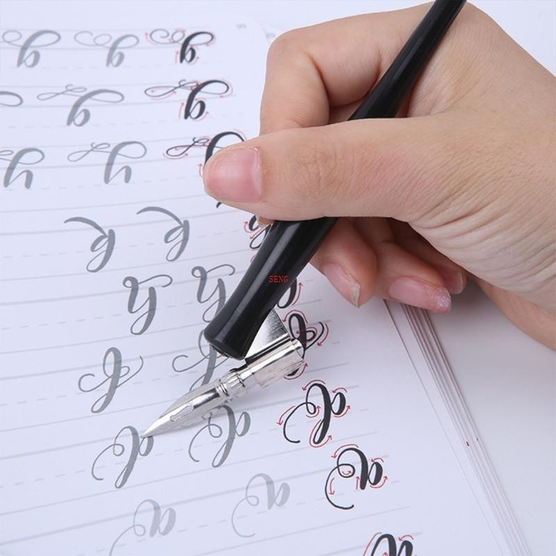 seng Fountain Dip Pen Set with 4 Pen Tip Oblique Dip Pen Holder ...