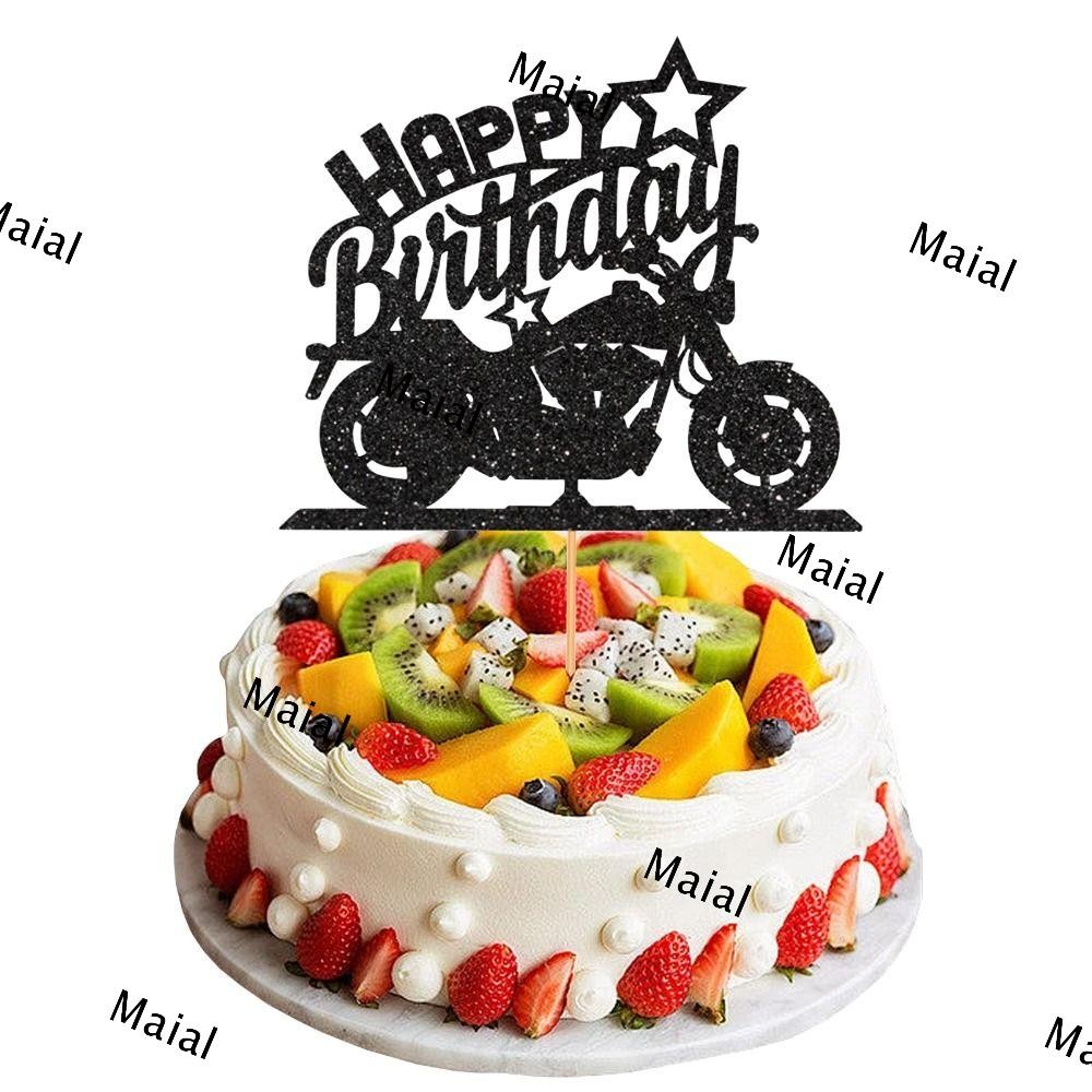MAIAL Motorcycle Birthday Decorations, Motorbike Theme Black Motorcycle ...