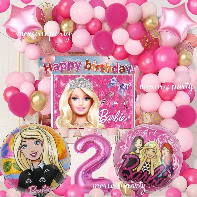 Barbie Balloon Garland Arch Kit Balloons Pink Princess Theme for Girl ...