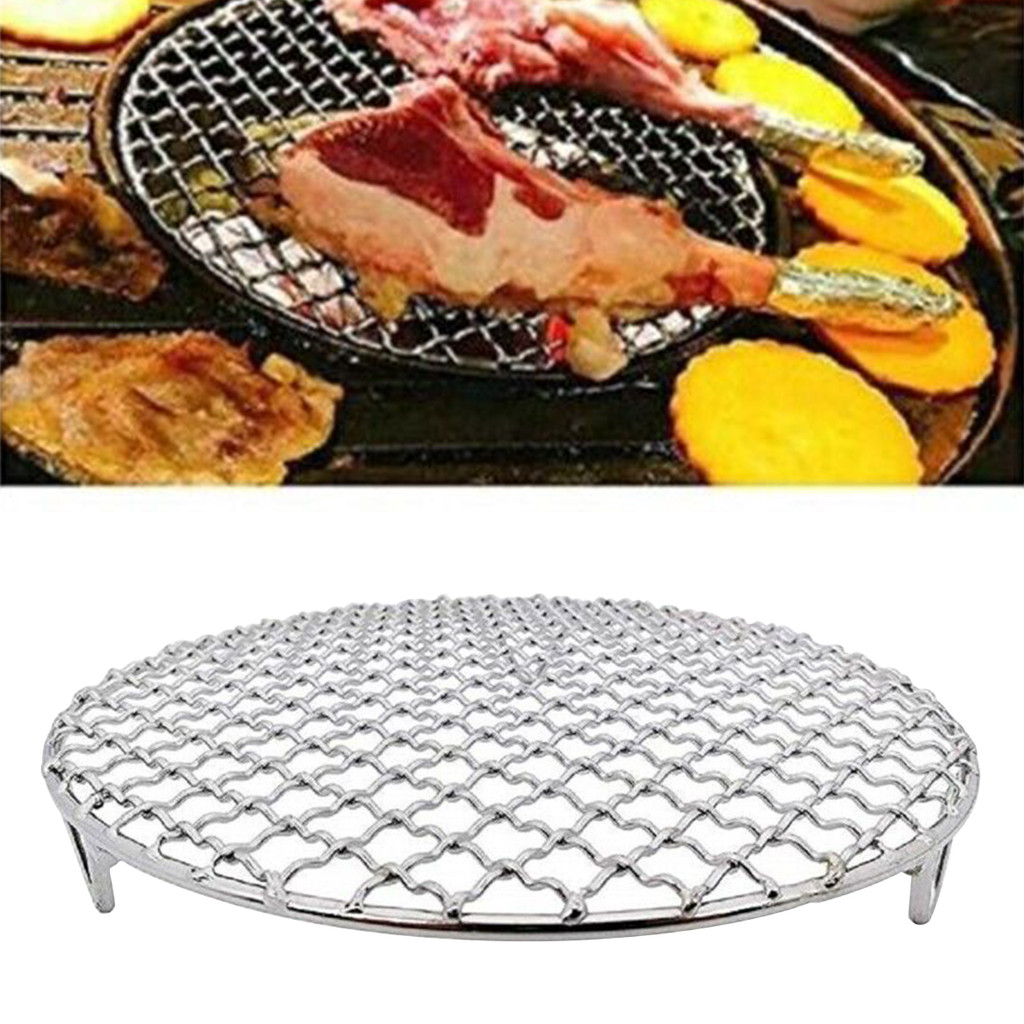 Stainless Steel Round BBQ Net Grill Mesh Roast Nets Bacon Grill Tool ...