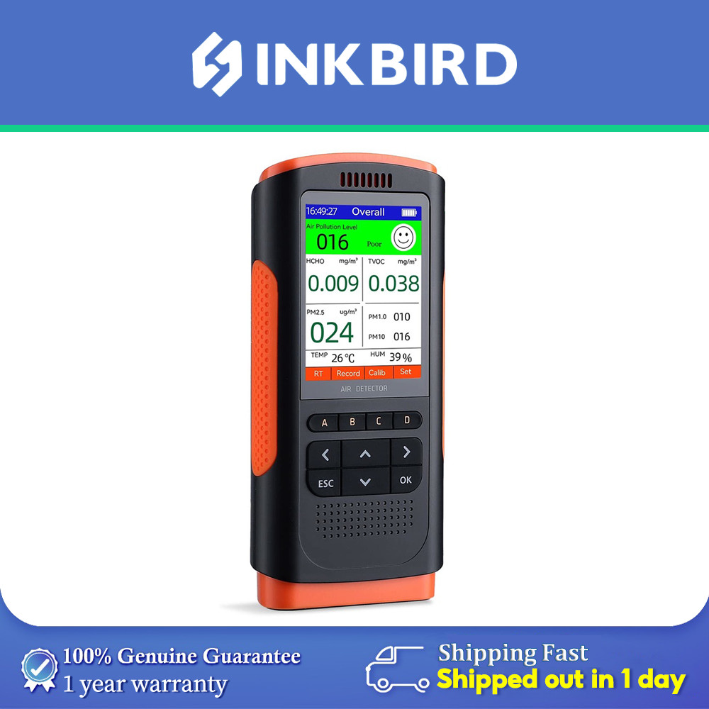 Professional 8-in-1 Air Quality Monitor Air Detector Meter HCHO TVOC ...