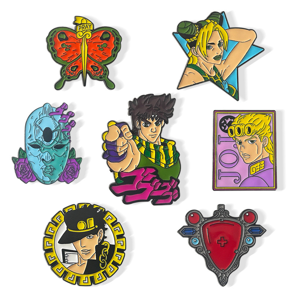 JoJo's Bizarre Adventure Anime Enamel Pins Set - Jotaro Kujo, Jolyne ...