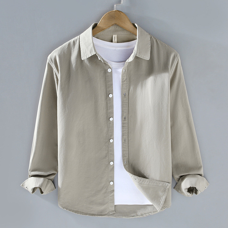 2335 High-End Shirt Men Long-Sleeved Casual Cotton Trendy Men's Tooling ...